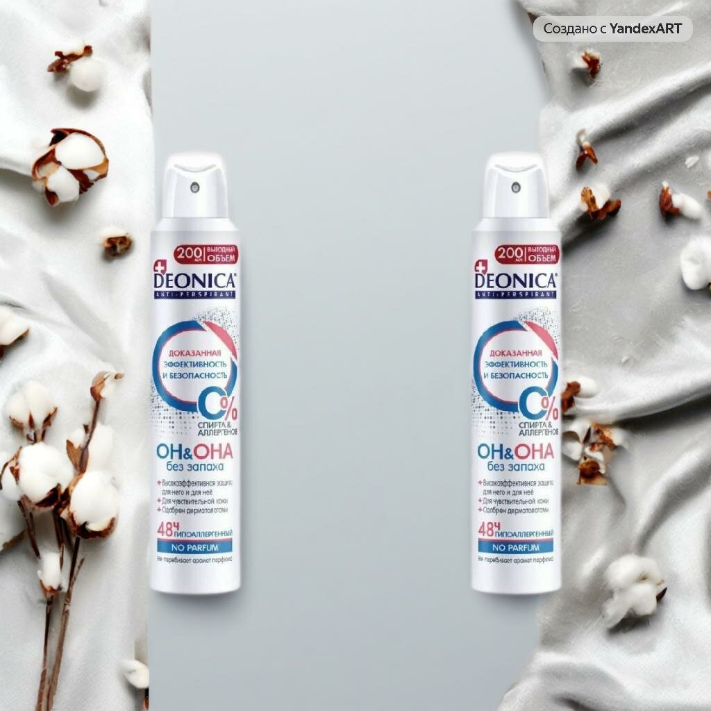 Дезодорант-антиперспирант, DEONICA, ОН&ОНА, 200 мл, 2 шт