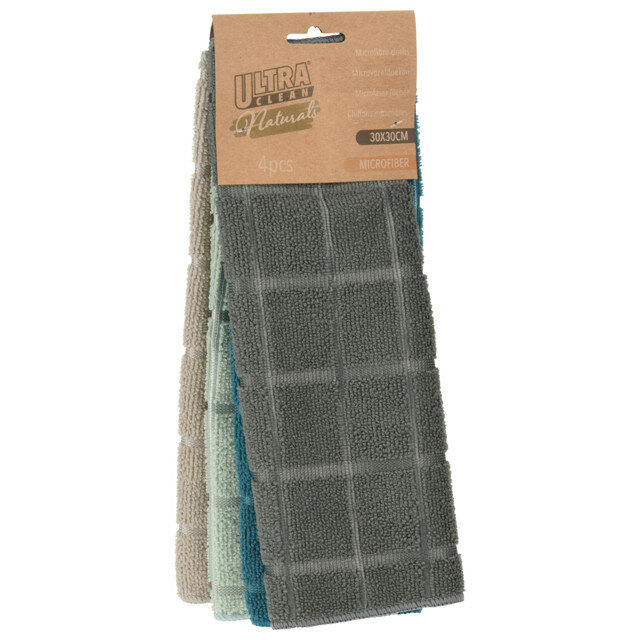 KOOPMAN набор салфеток из микрофибры 4 шт размер 30х30 см для бытового ухода за домом