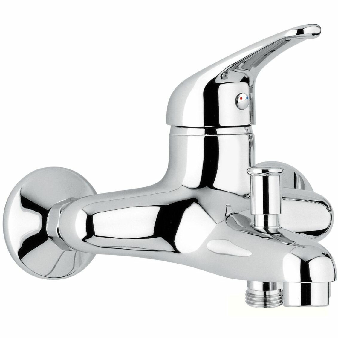 Смеситель Emmevi (Эммеви) Ambra, с ручным душем для ванной, белый-хром, 9001/BC