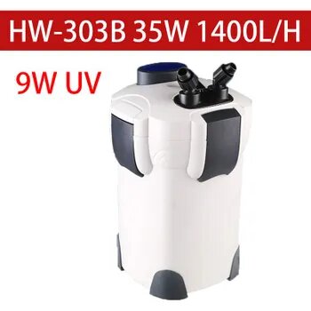 Внешний фильтр для аквариума SUNSUN HW-303B 35 Вт 1400Л/ч, полный комплект аксессуаров, с ультрафиолетовой бактерицидной лампой мощностью 9 Вт