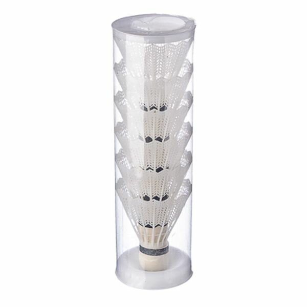 Набор белых воланов SILA PRO для бадминтона 6 штук в тубе, ПВХ