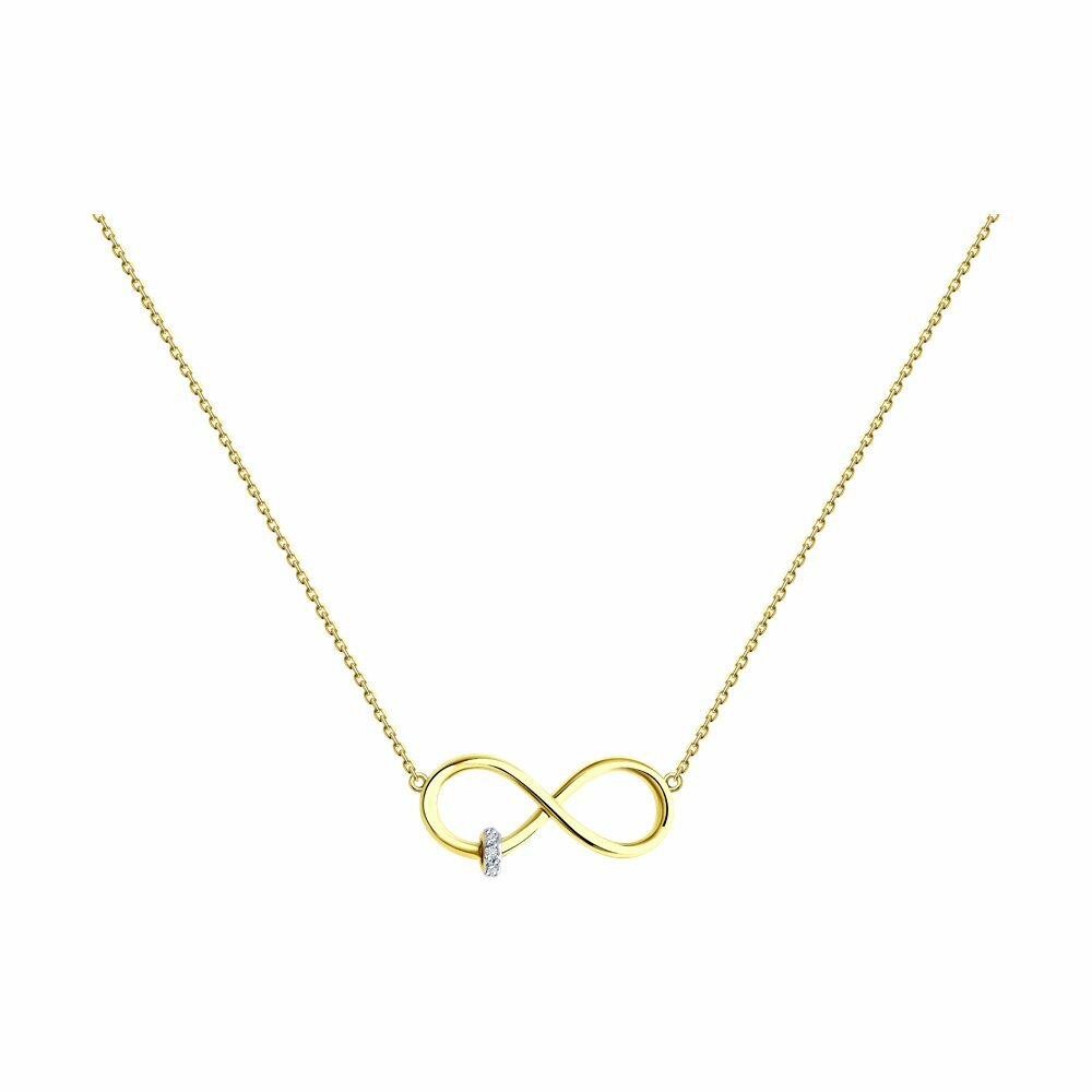 Колье, желтое золото, 585 проба, бриллиант