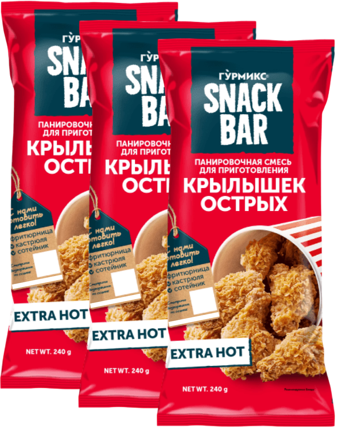 Панировочная смесь для крылышек острых 240 г * 3 шт