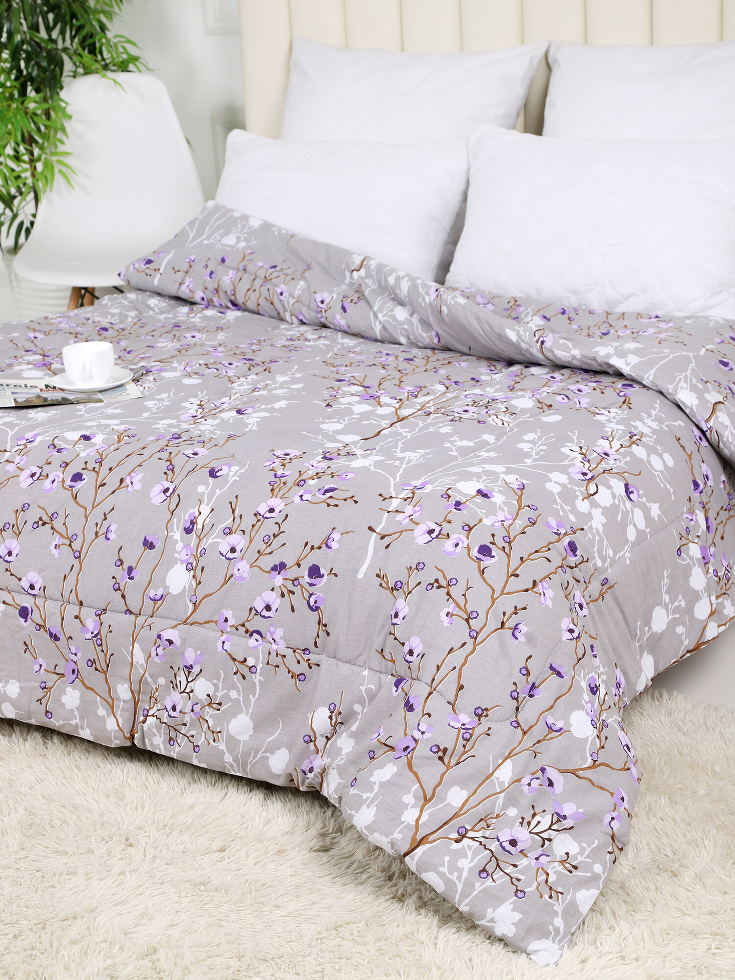 Одеяло ватное зимнее 1,5 сп в бязи, 100% хлопок