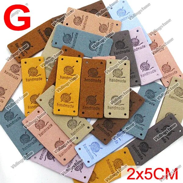 Кожаные этикетки ручной работы 20 шт G