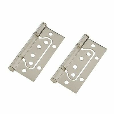 Петля-бабочка 100х70х2.0 мм, универсальная, без врезки, цвет матовый никель, 2 штуки