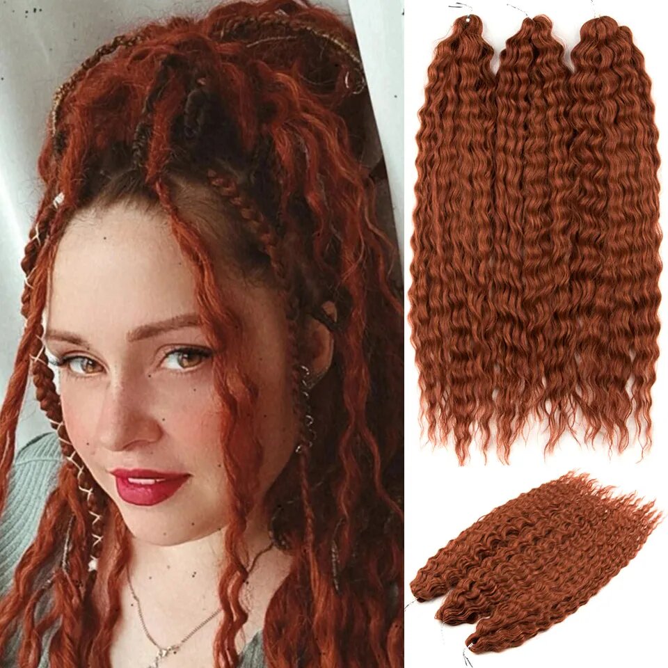 Синтетические волосы для плетения Ariel Curl Hair, 22 дюйма, с эффектом водной волны, для крючкового плетения, омбре, радужные, глубокая волна, для наращивания волос