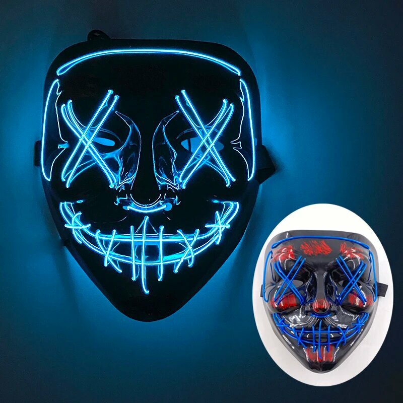 Неоновая светящаяся маска Rave wireless mask 02