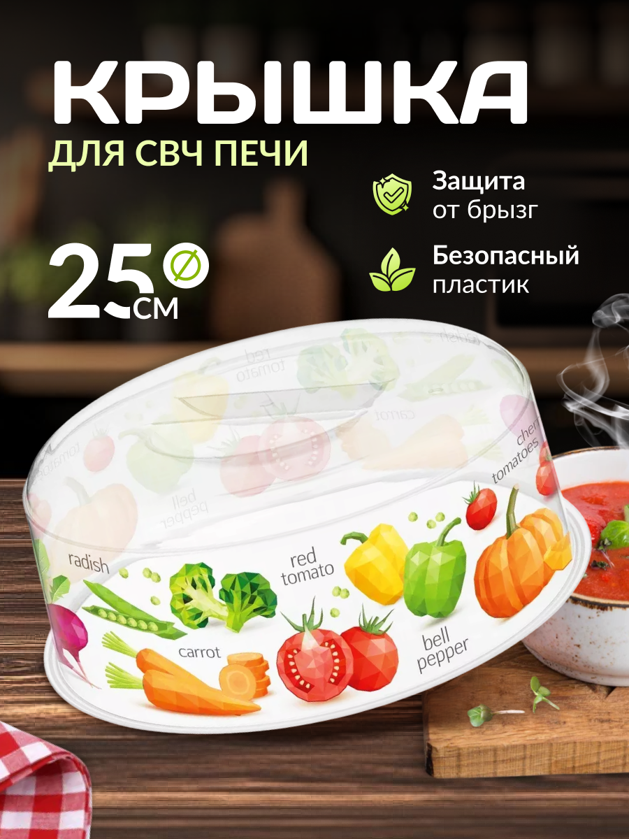 Крышка для СВЧ D250 мм с декором