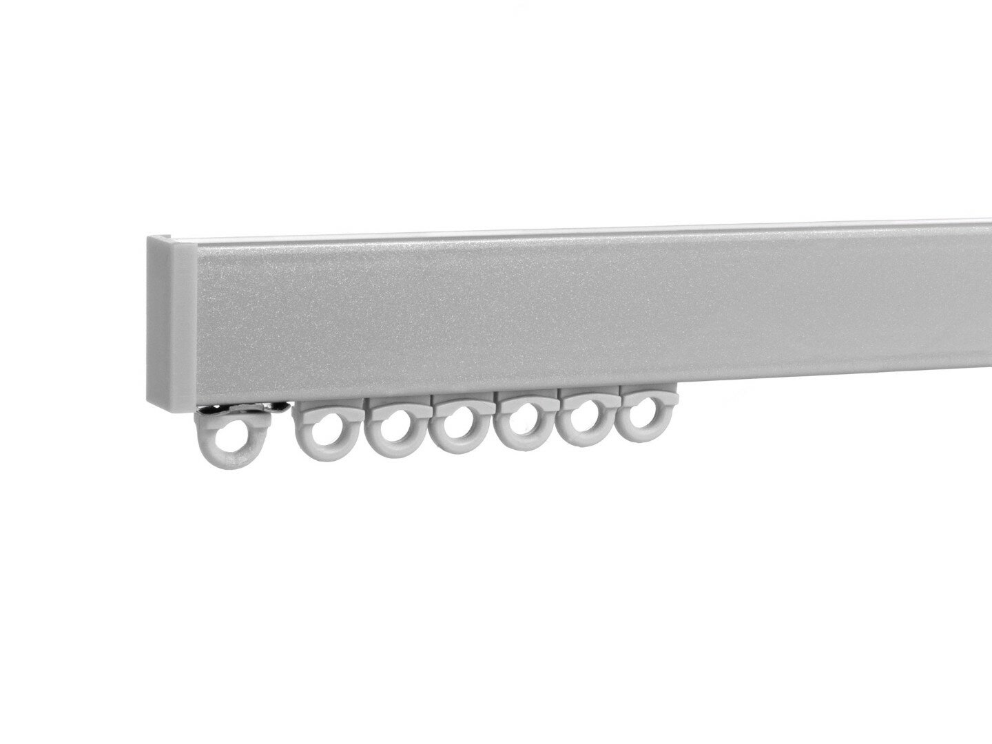 Карниз однорядный составной Эстейдж К02-0-350С серебро (350 см) для тюля и штор среднего веса