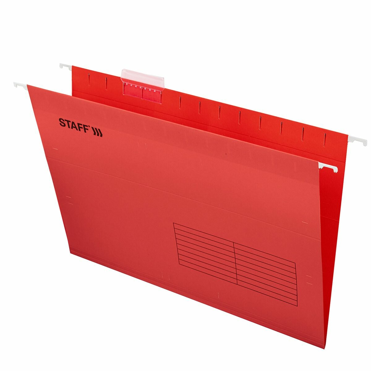 Подвесная папка A4/Foolscap Staff (404х240мм, до 80 листов, картон) красная, 10шт. (270936) 10 уп.