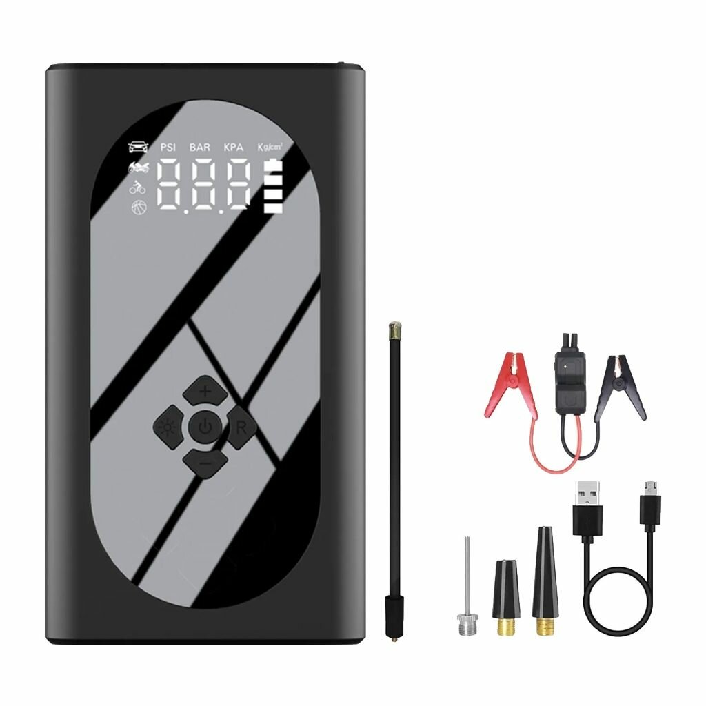 Автомобильный стартер Jump Starter, Цифровой шиномонтажный насос, Блок питания емкостью 29600 мАч с воздушным компрессором
