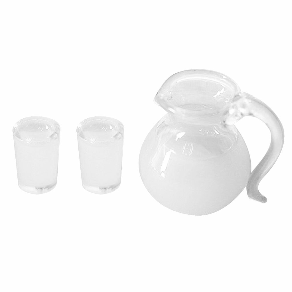 Декоративная скульптура, Миниатюрный комплект имитации сока и молока - молоко, 3 предмета