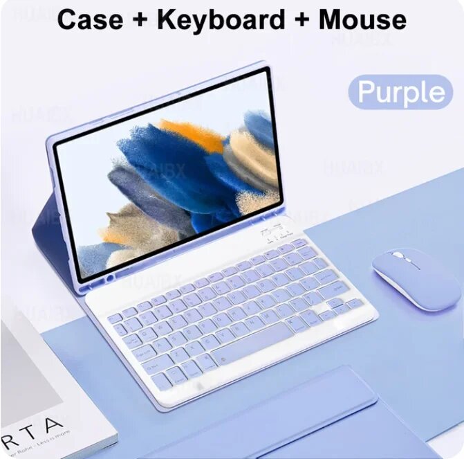 Чехол для Samsung Galaxy Tab S9 FE с Bluetooth-клавиатурой Spanish Keyboard, Purple 2