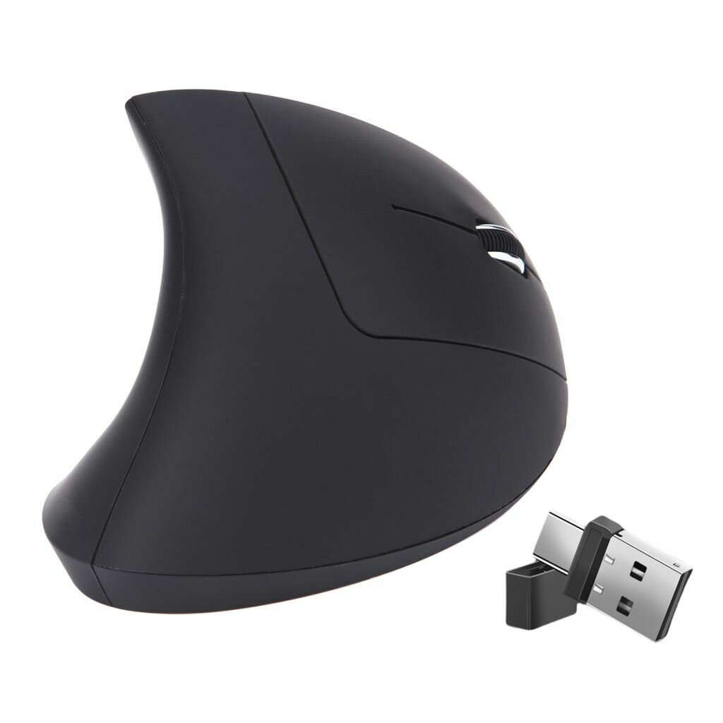 Аксессуары для клавиатуры и мыши, USB + type C двусторонняя вертикальная мышь с батарейным питанием - черный, 1 комплект