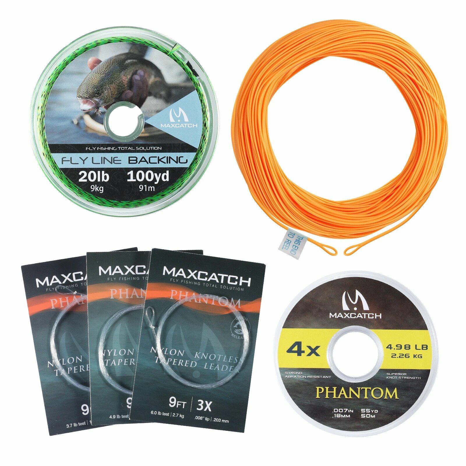 Maximumcatch Леска для нахлыста 100 футов 2-8Вт WF6F, Satin Orange LineKit