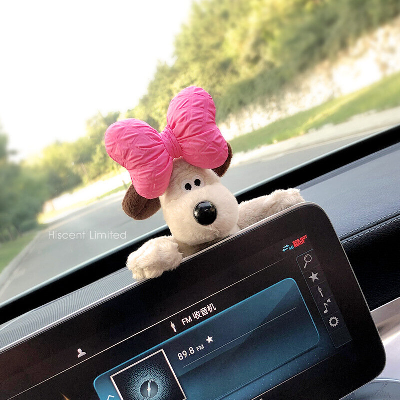 Милый орнамент для зеркала заднего вида в виде собаки, лежащий плюшевый автомобильный декор, центральный экран управления, автомобильная кукла, аксессуары для интерьера автомобиля для женщин