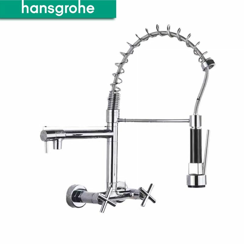 Hangrohe Кухонный выдвижной смеситель для горячей и холодной воды, смеситель двойного назначения