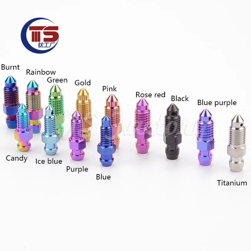 TS 10 шт. болт из титанового сплава, шаг 1,0 ммM6 M7 M8 M10, гидравлическое масло, дисковый тормозной суппорт, прокачки ниппеля, выхлопной винт