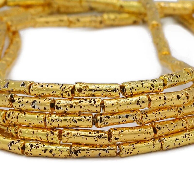 Бусины из лавы 28 шт, 18K Gold Color