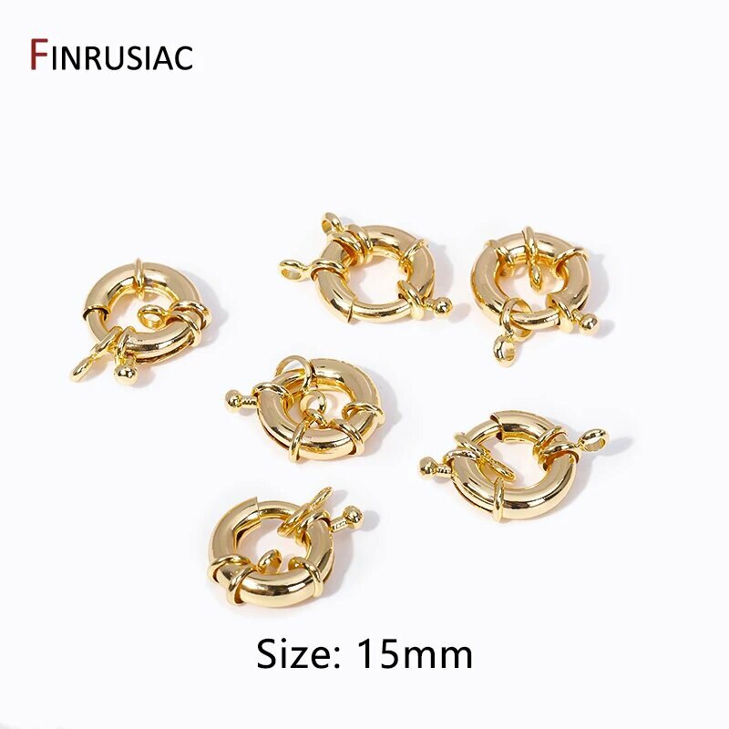 Золотые застежки-скобы FINRUSIAC 15 мм (4 шт.)
