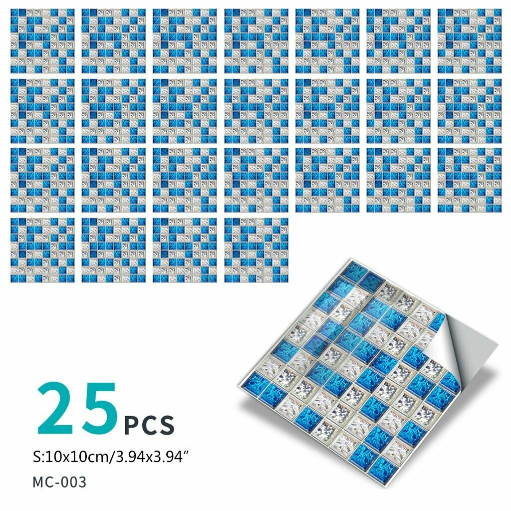 1 комплект из 25 предметов, маслостойкие мозаичные обои для кухни и ванной комнаты-small-MC-03