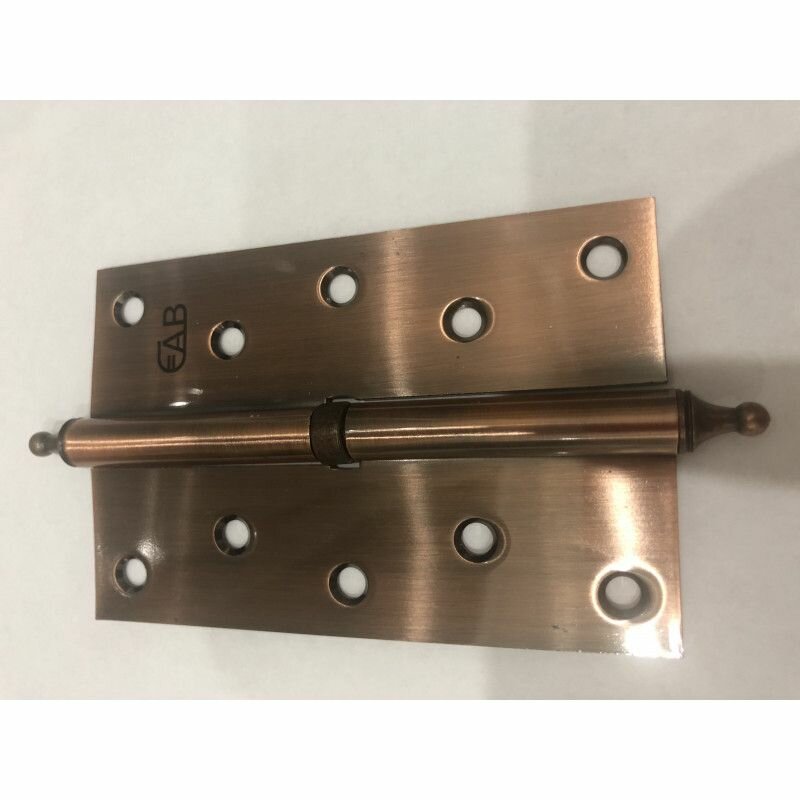 Петля стальная врезная с подшипником разъёмная 120*80*3, цвет медь(2 штуки ), левая