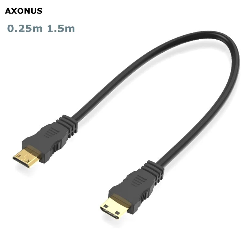 AXONUS миниHDMI-миниHDMI кабель 15 см черный 1080p 0.25M