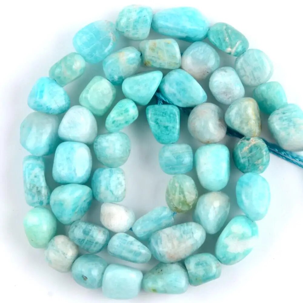 Бусины из амазонита, ларимара и аметиста Volarsueno 8-10 мм Amazonite