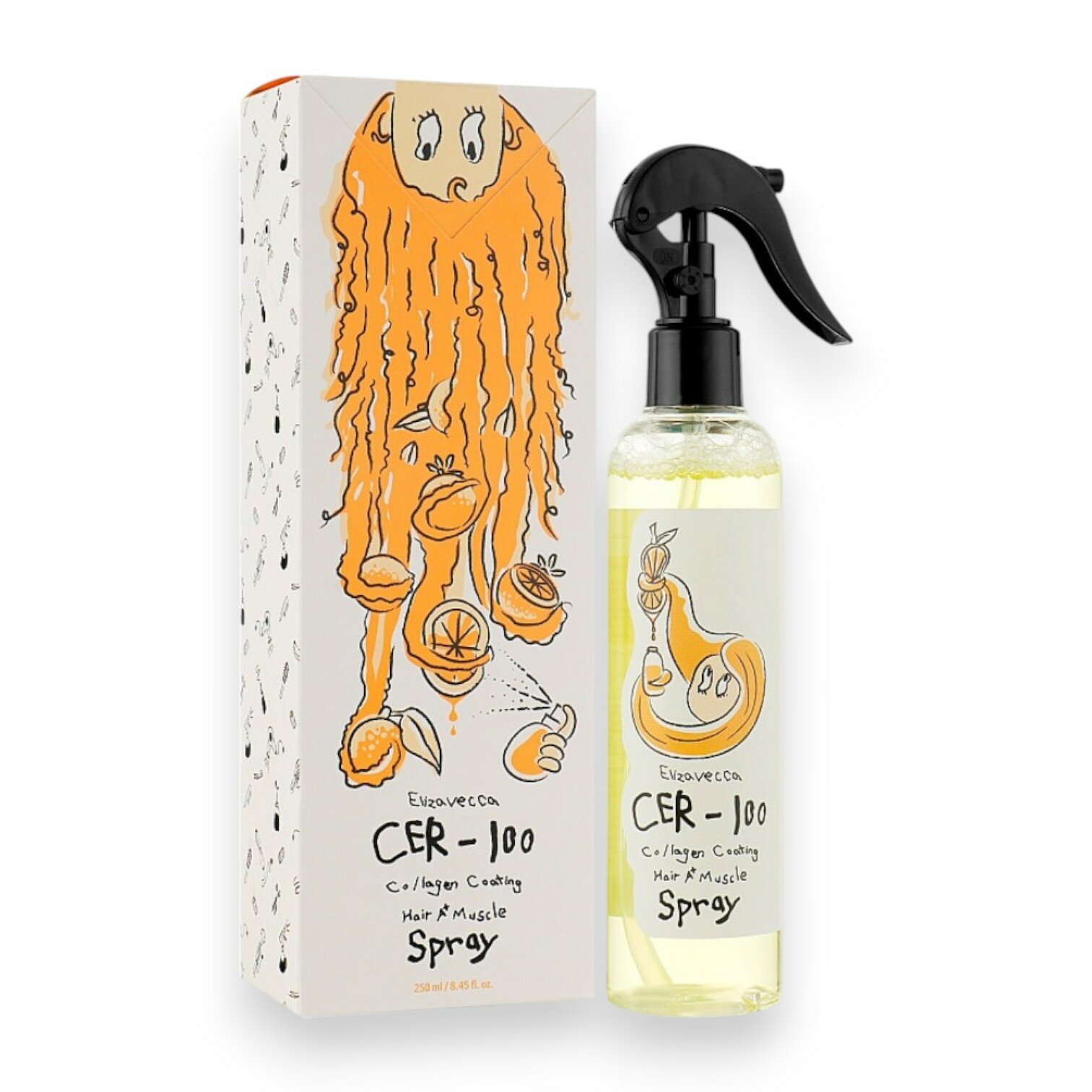 Elizavecca CER-100 Collagen Coating Hair A+ Muscle Spray Несмываемый спрей для волос с коллагеном 250мл