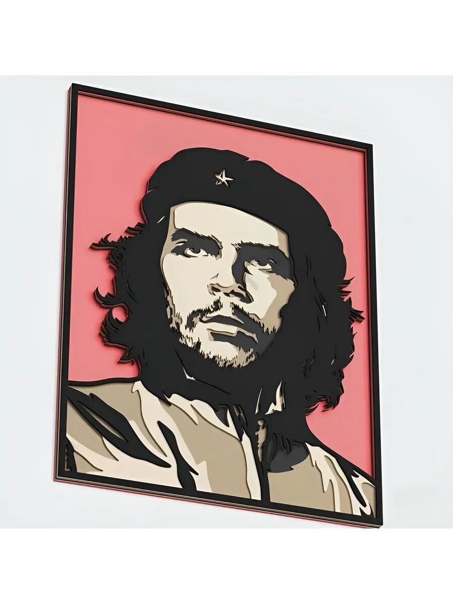 3D Картина по номерам из дерева Че Гевара, 23x30 см