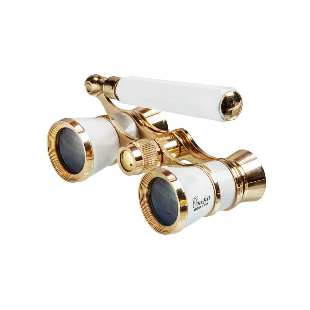 Бинокль Театральный Veber Opera Бгц 3X25 Лорнет, Белый/золотой