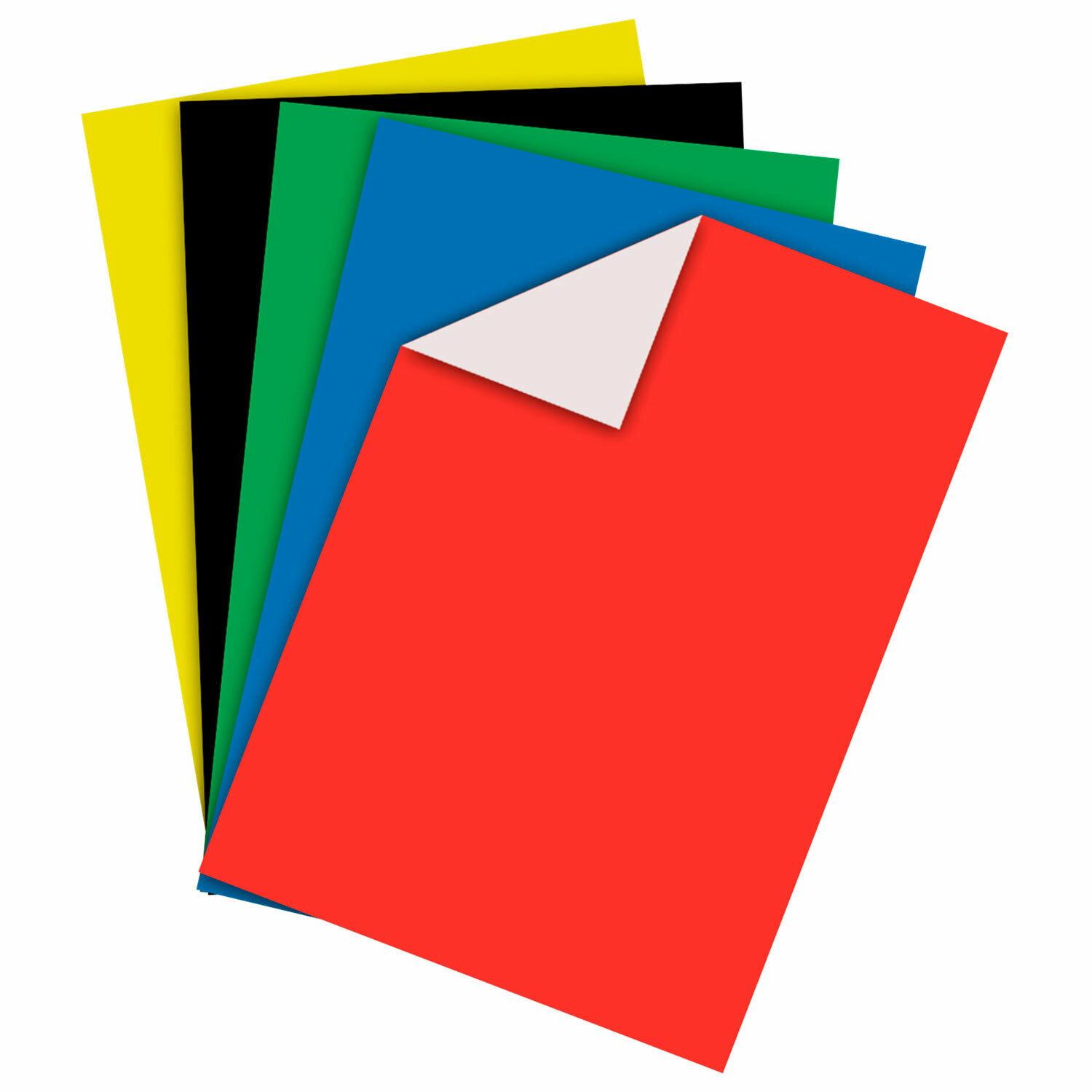 Упаковка 30 шт. Картон цветной А4 немелованный, 5 листов, 5 цветов, пифагор, 200х290 мм, 116629