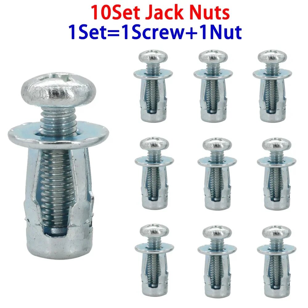 Комплект металлических гаек M4 M5 M6 M8 M4x16, Screw Nut(10Set)Zinc