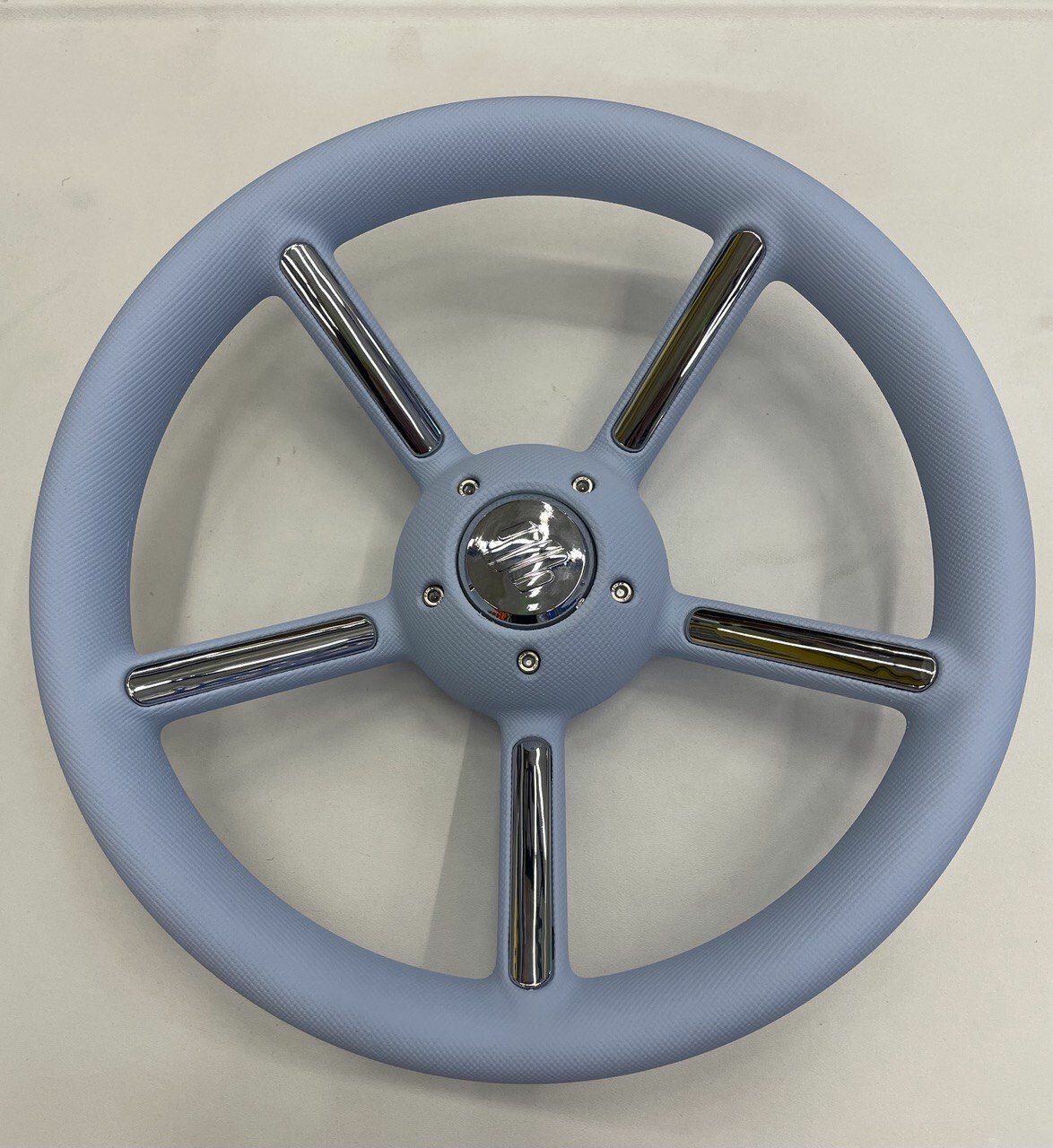 Рулевое колесо 350мм, голубой пластик/нержавеющая сталь, 21408D (ULTRAFLEX, )