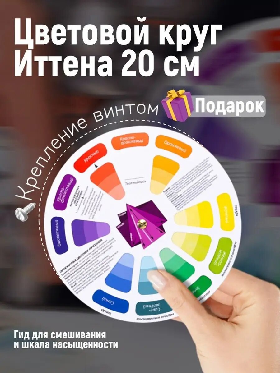 Цветовой круг Joy Kidss "Иттена", дизайн интерьера, картон, 14,5см