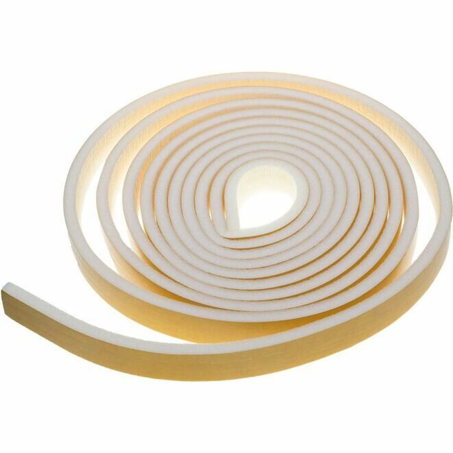 Уплотнитель поролоновый самоклеящийся, 18 м, белый