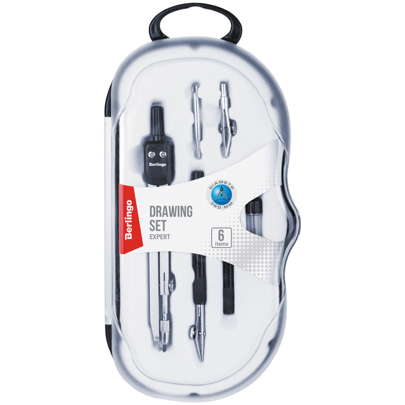 Готовальня Expert 6 предметов пластиковый пенал DS_00606