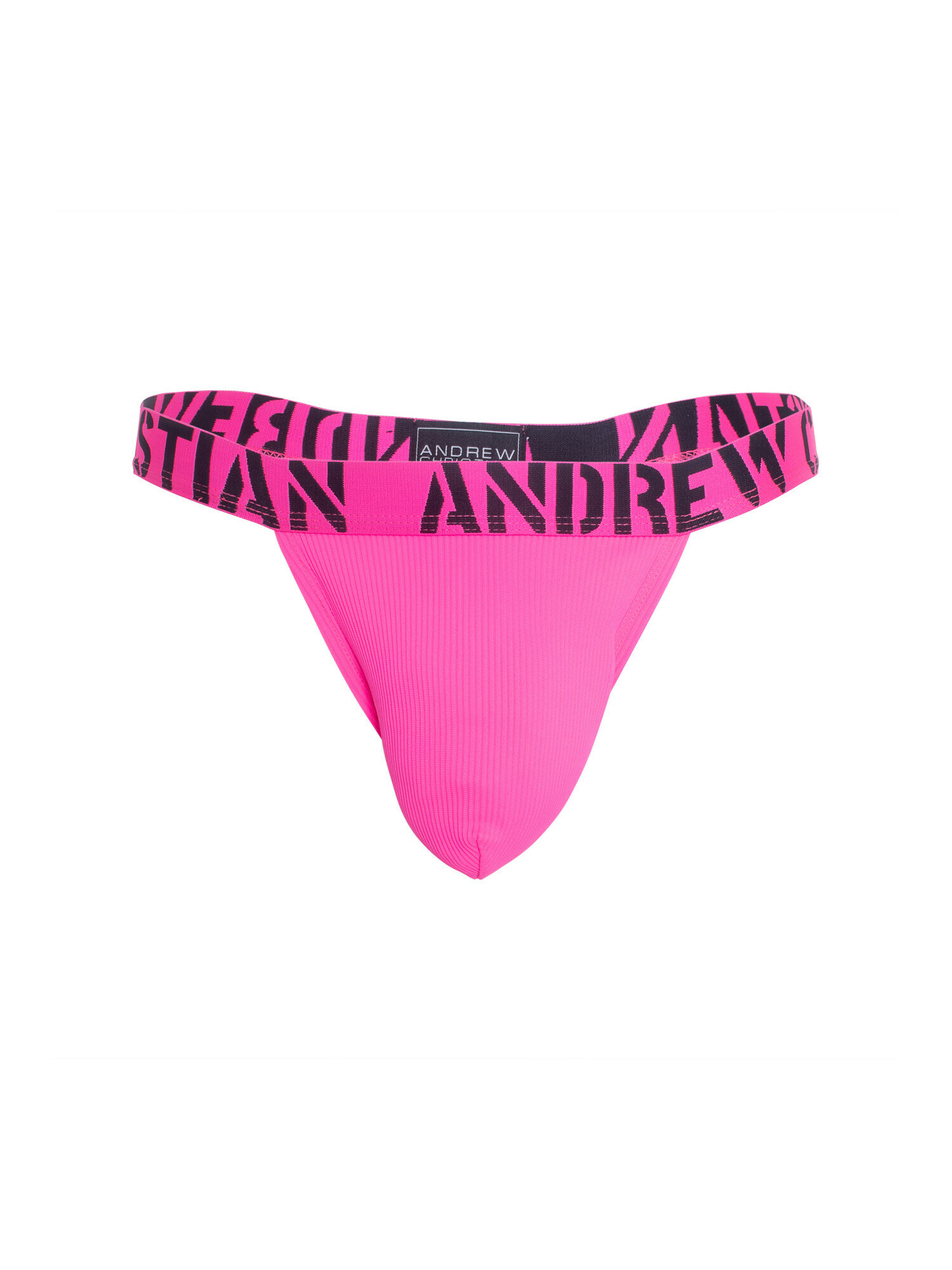 Трусы-стринги "Hotness Rib Thong - Neon Pink" / Andrew Christian / Розовый / Размер S