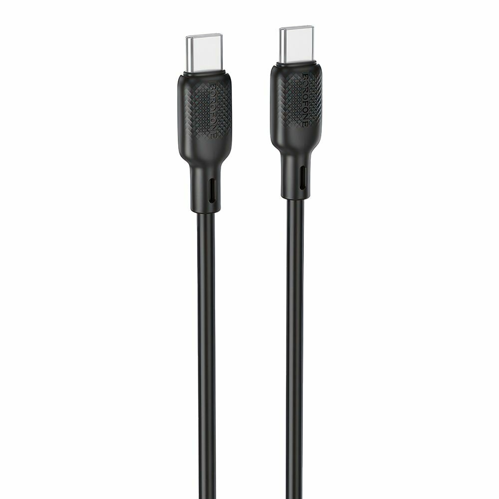 USB-C кабель Borofone BX113 Lenny Type-C, 3А, 60W, 2 метра, силикон, черный