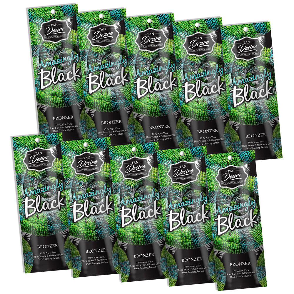 Крем Tan Desire Amazingly Black для загара в солярии, ускоритель с мега бронзаторами набор 10 шт 15 мл