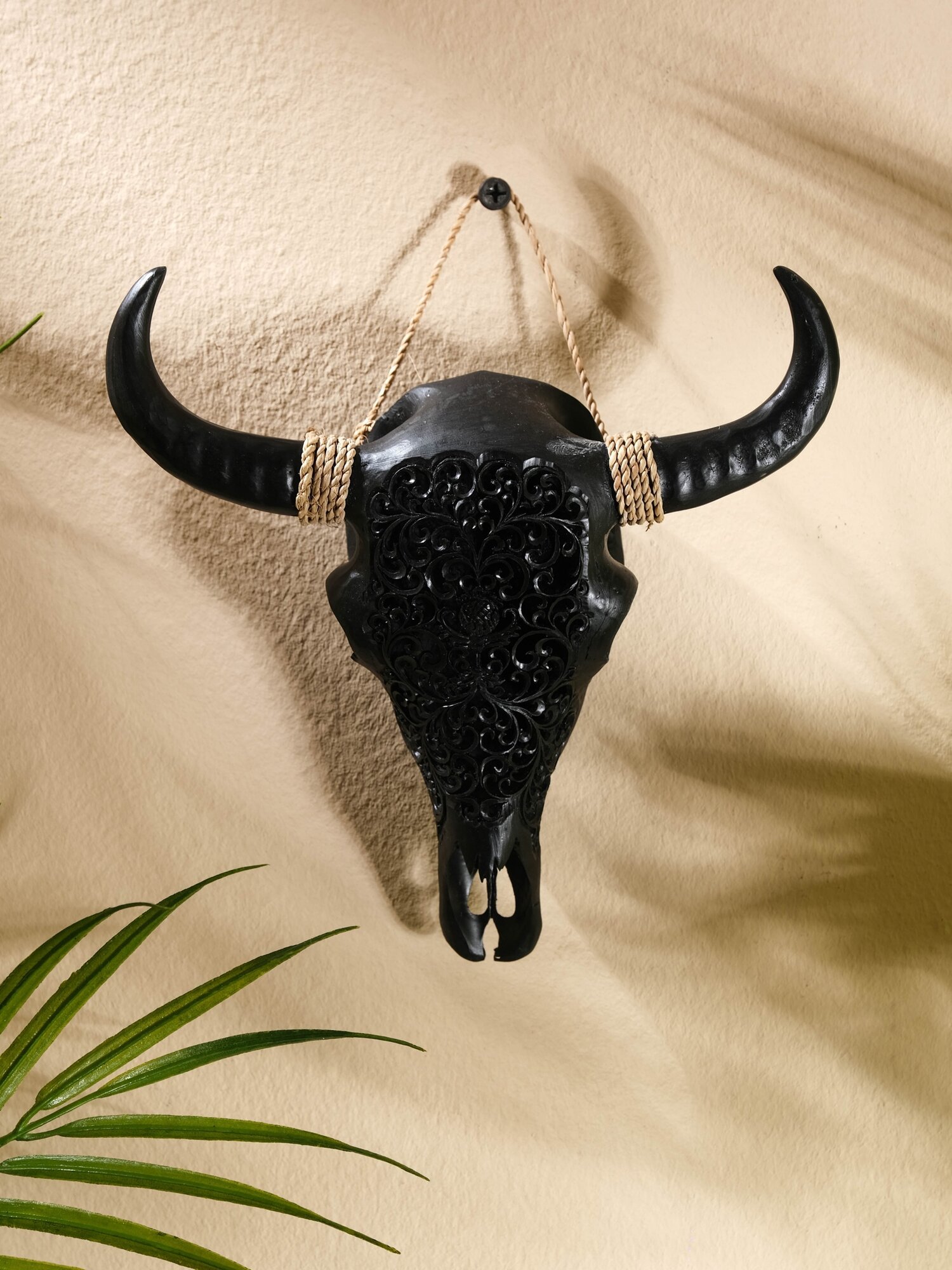 Сувенир интерьерный «Череп буйвола», 15×16×7 см, полирезин, чёрный