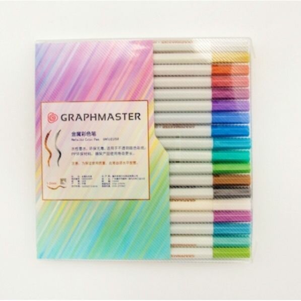 Скетчмаркеры INTELLIGENT "Graphmaster", 18 цветов, Металлик, тонкие, шестигранные