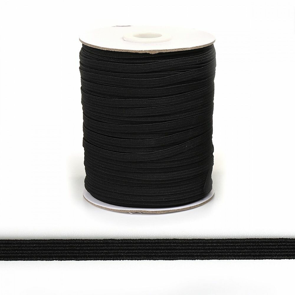 Резинка-продежка TBY цвет черный, ширина 5-6 мм, упаковка 100 м