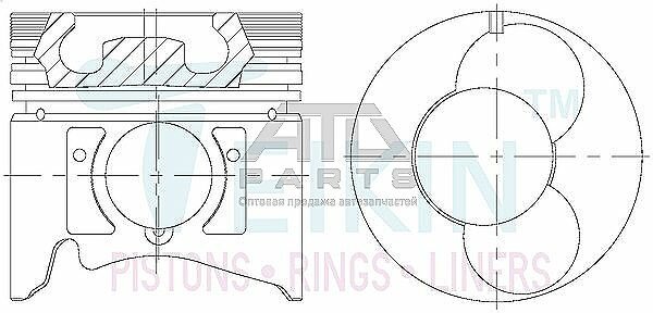 Поршень без колец Isuzu 4JB1-T LATE d93.0+0.50 (8-97108-621) Teikin