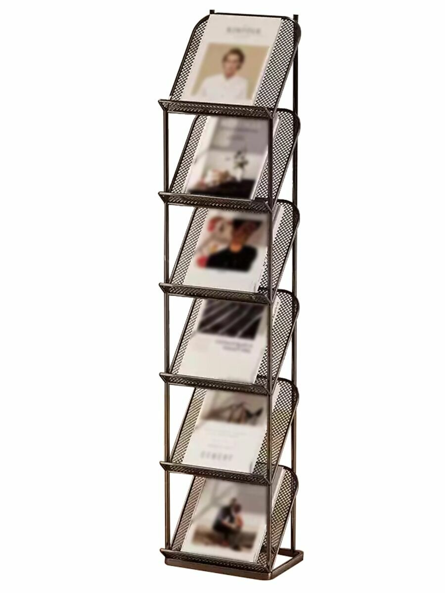 Напольная стойка для книг и журналов с колесиками, устойчивая конструкция, для офиса, библиотеки и выставок, черная или белая