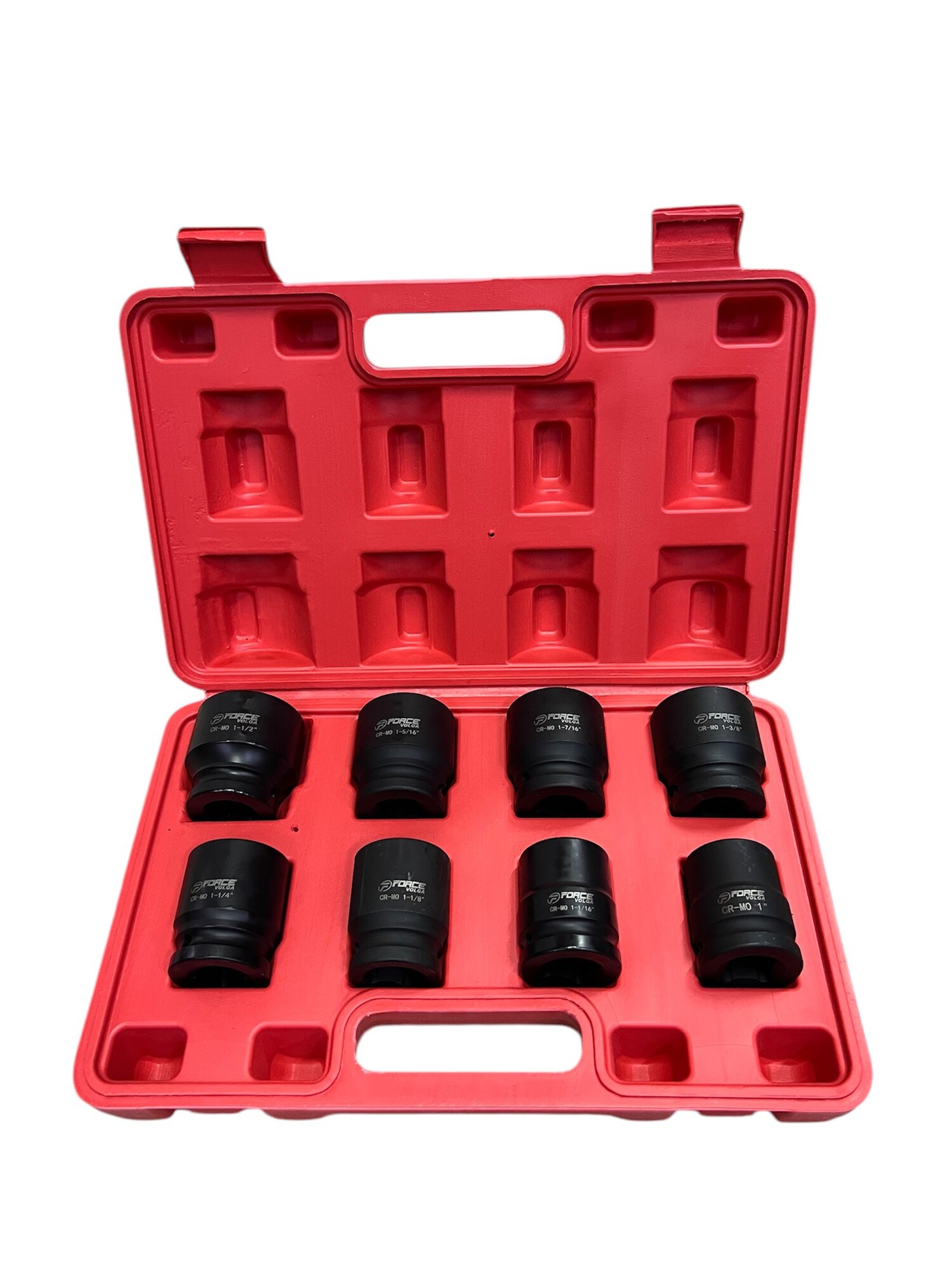 Набор головок FORCE-VOLGA 8пр. 3/4 УДАРНЫЕ ДЮЙМОВЫЕ ГЛУБОКИЕ (1-1-1/2) (Пласт. кейс)