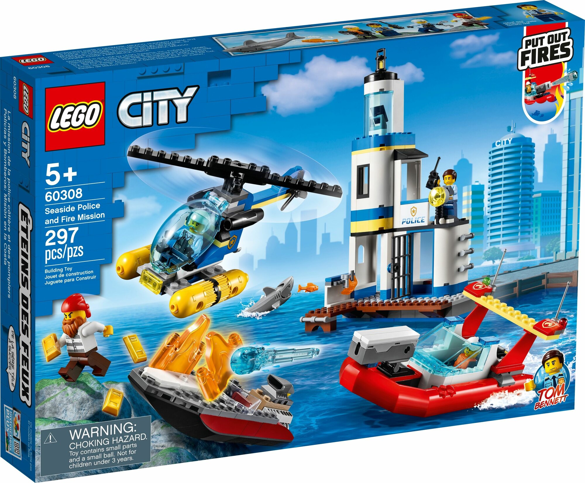 Лего City серия, LEGO 60308 Операция береговой полиции и пожарных, lego конструктор для мальчика, лего для девочек