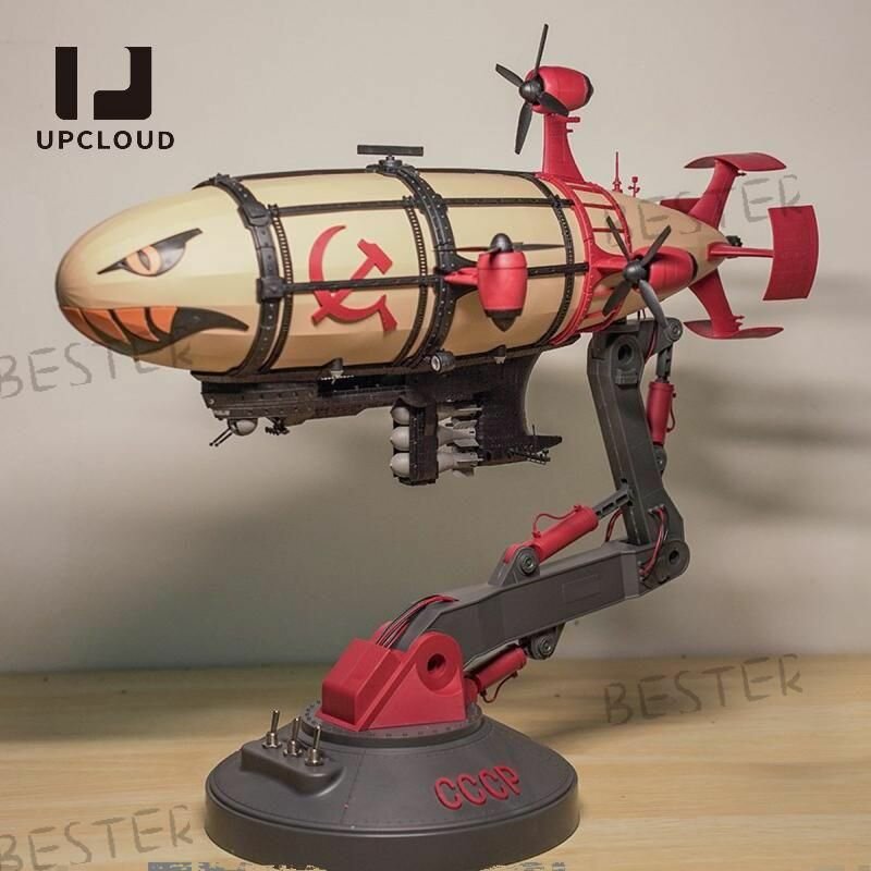 Пластиковый конструктор/предварительно раскрашенная сборная модель дирижабля "Киров", оснащенная электрическим пропеллером и осветительными приборами