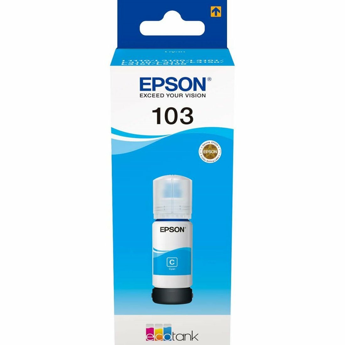 Картридж струйный Epson 103C C13T00S24A голубой (7500стр.) (65мл) для L3100/3110/3150